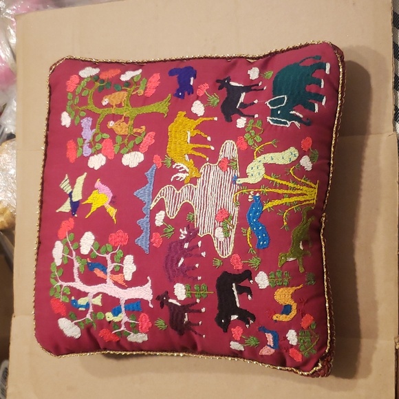 Bedding | Vintage Longstitch Needlepoint Embroidery Satin Pillow ...